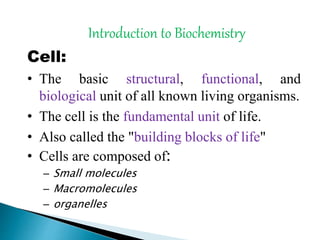 Introduction to Biochemistry and Clinical Pathology | PPTX