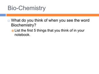 Biochemistry.ppt | Chemistry | Science