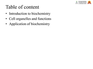 Introduction to Biochemistry – Cell Organelles, Functions ...