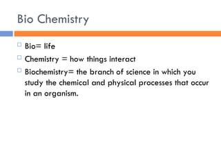 Introduction to pure biochemistry in modern science | PPT