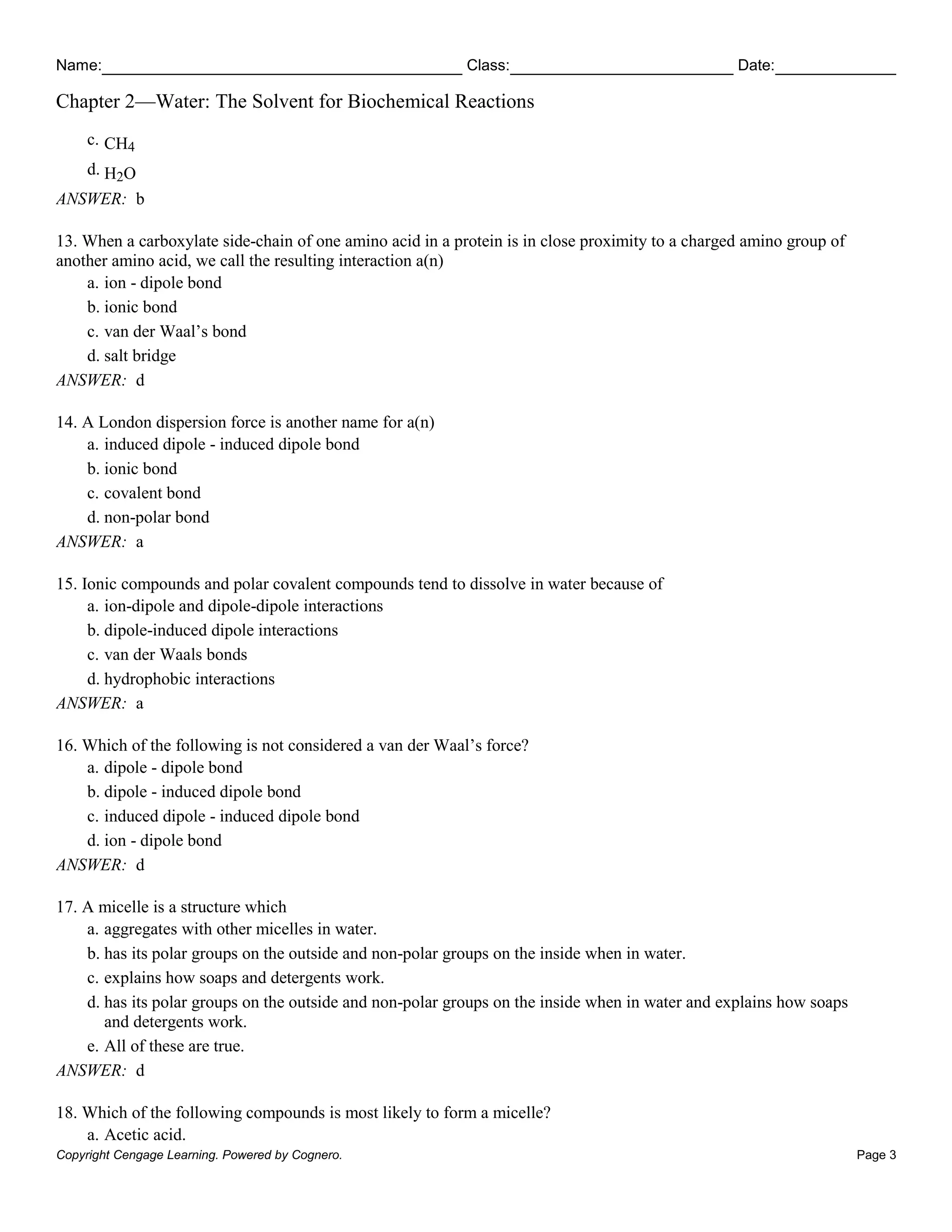 Biochemistry 8th Edition Campbell Test Bank | PDF