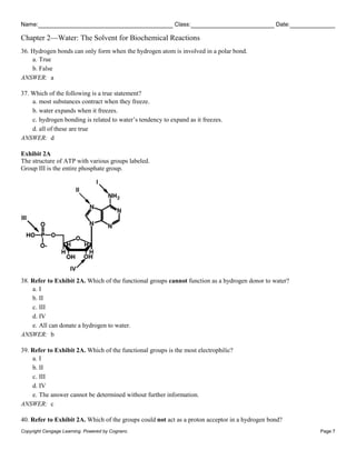 Biochemistry 8th Edition Campbell Test Bank | PDF