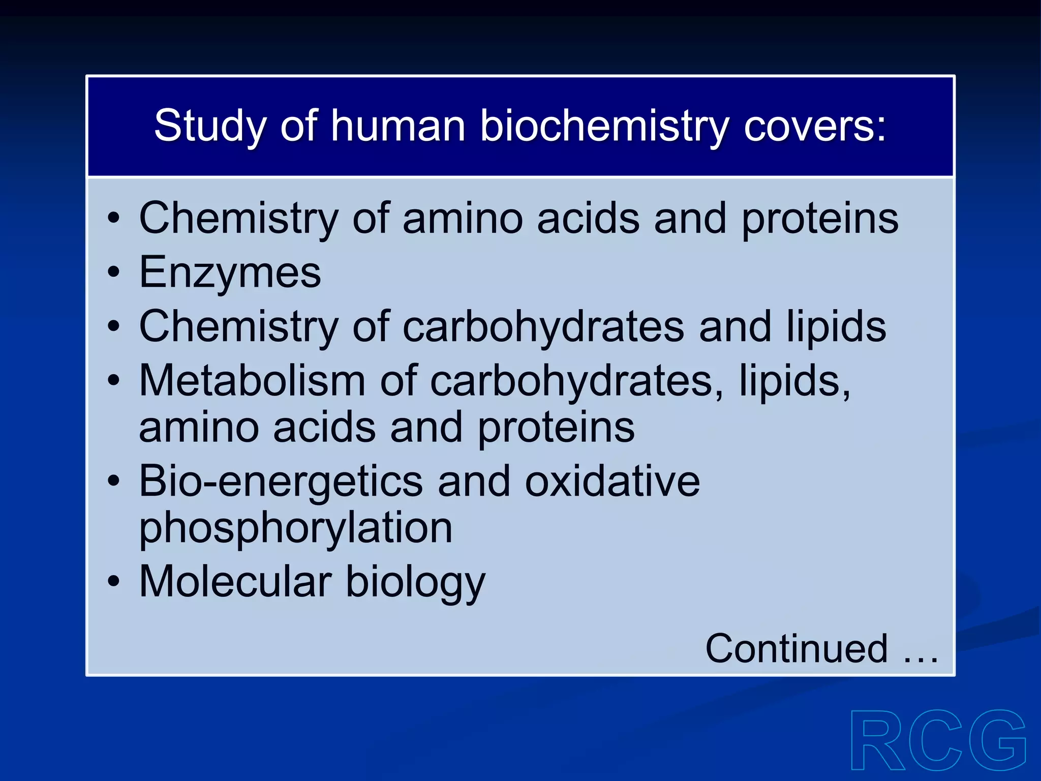 Biochemistry an overview | PPTX
