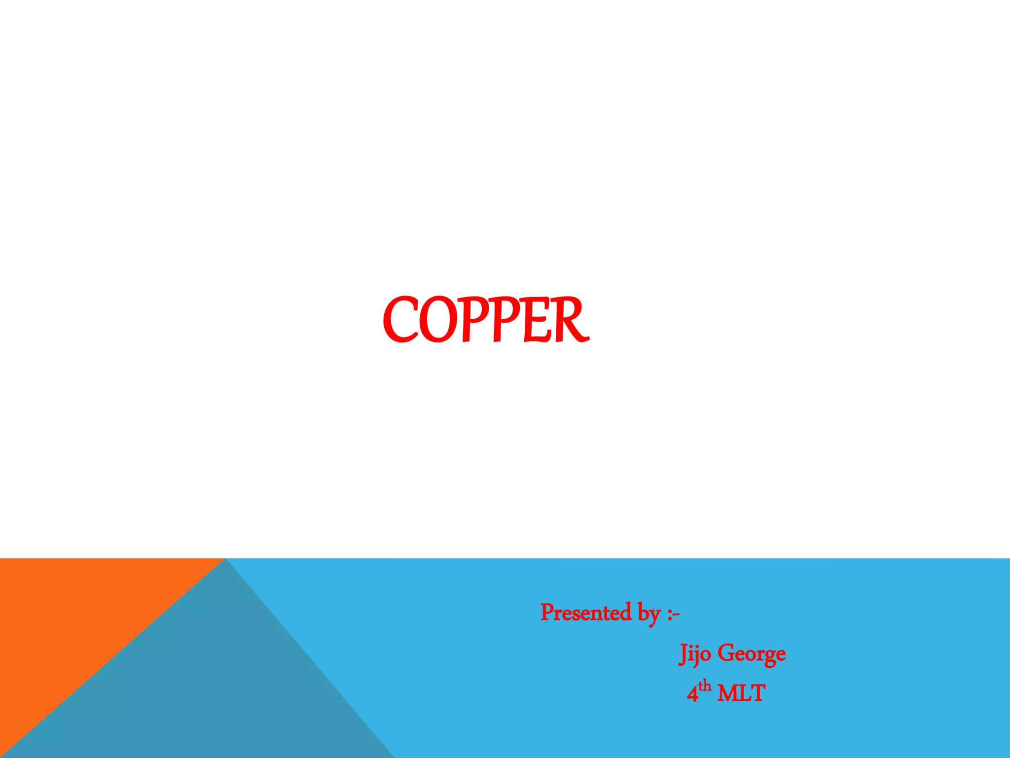 Biochemistry copper | PPTX