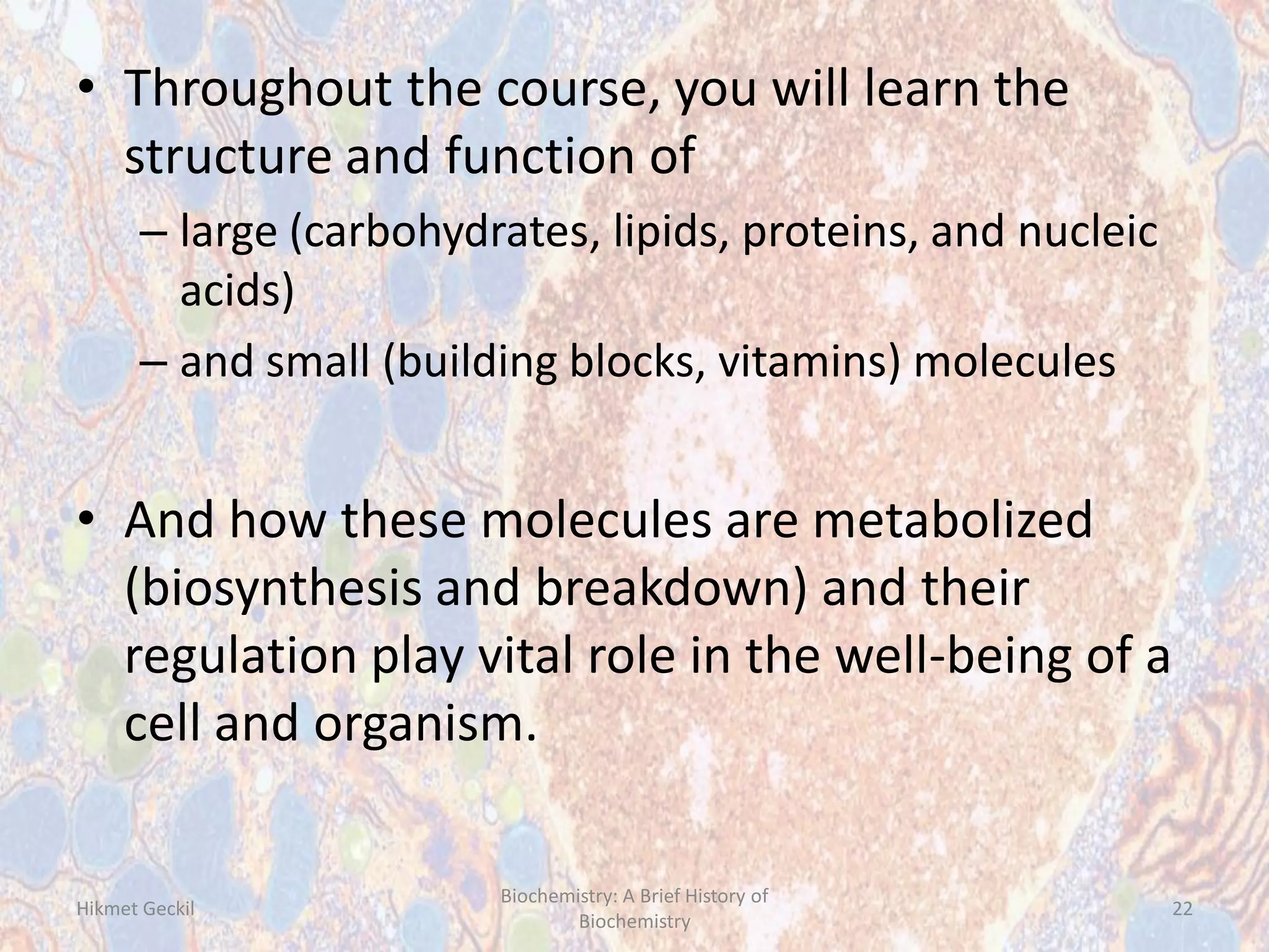 Biochemistry: A Brief History of Biochemsitry | PDF