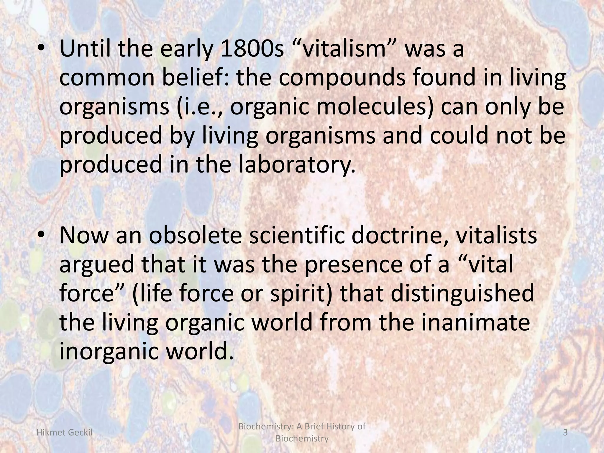 Biochemistry: A Brief History of Biochemsitry | PDF