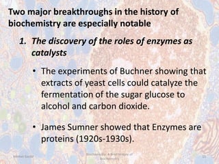 Biochemistry: A Brief History of Biochemsitry | PDF