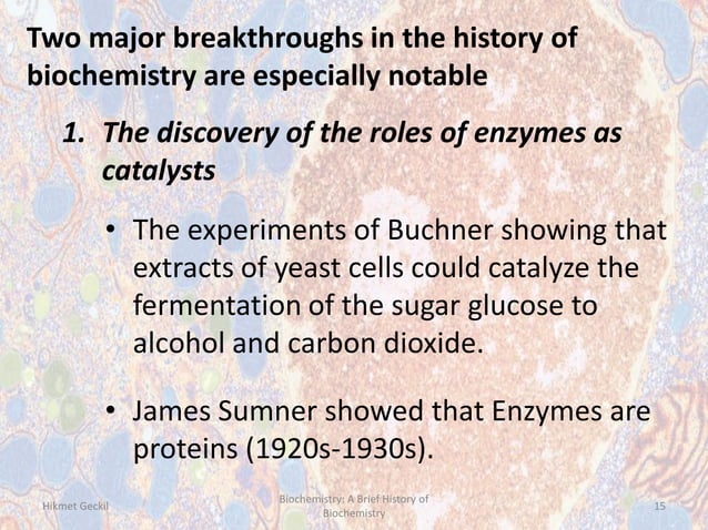 Biochemistry: A Brief History of Biochemsitry | PDF | Biological ...