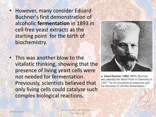Biochemistry: A Brief History of Biochemsitry | PDF