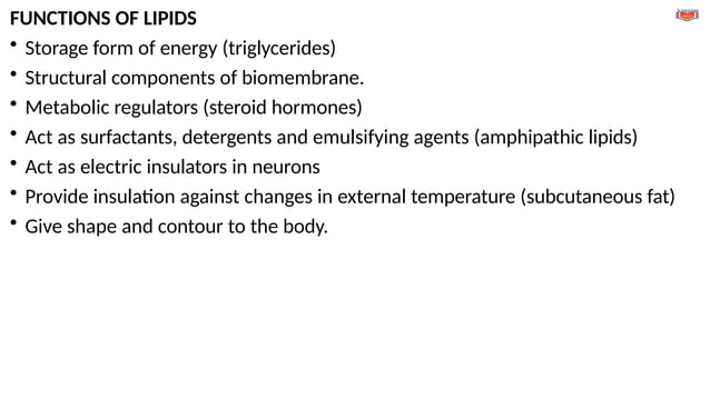 LIPIDS Digestion, absorption and metabolism of lipids and related ...