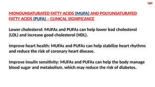 BIOCHEMISTRY-LIPIDS, CHOLESTEROLS, FATTY ACIDS | PPTX