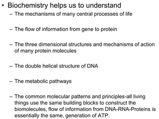 Biochemistry 01(introduction) to biochemistry | PDF