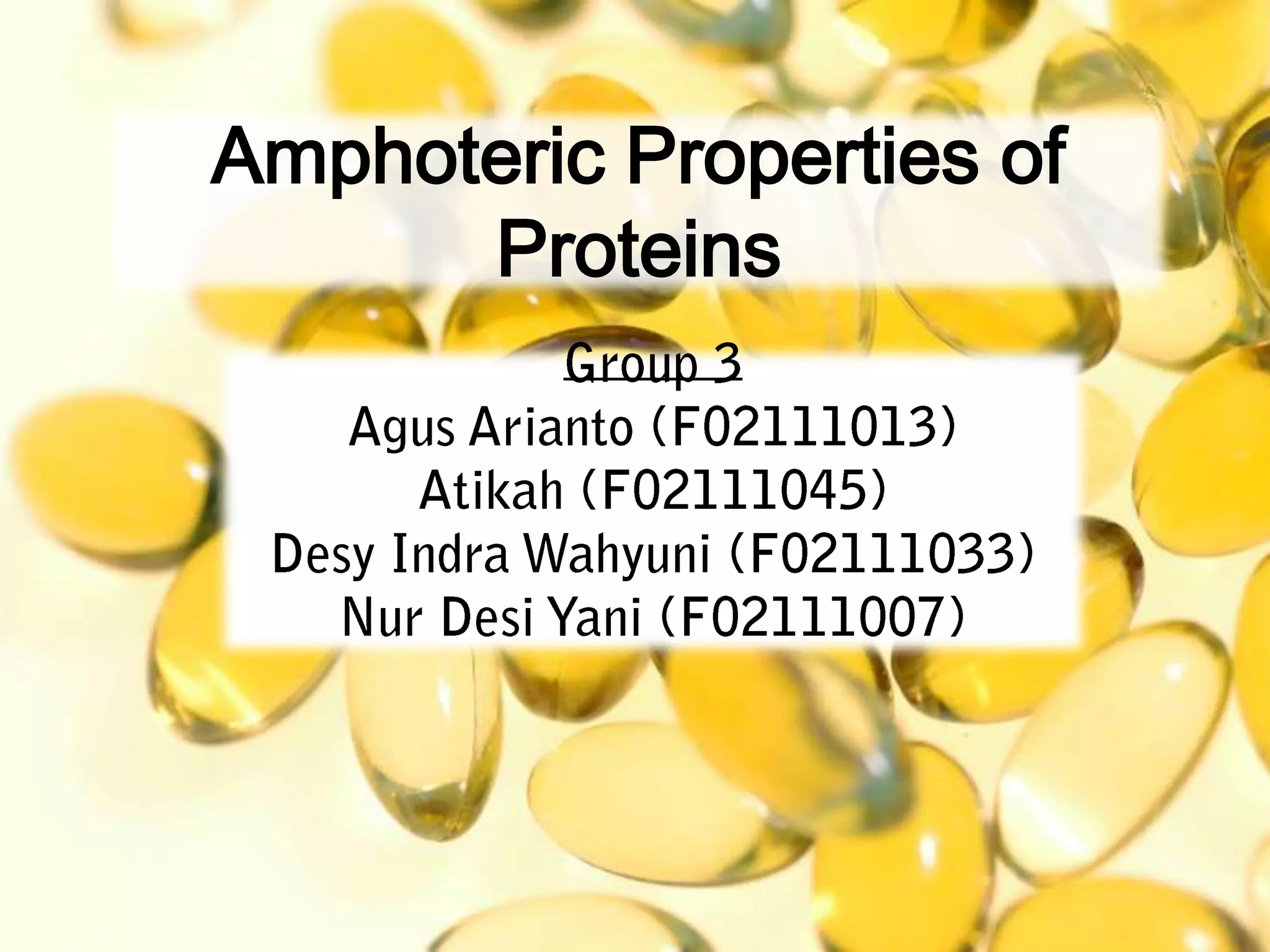 [Biochemistry 1] amphoteric properties of proteins | PPTX