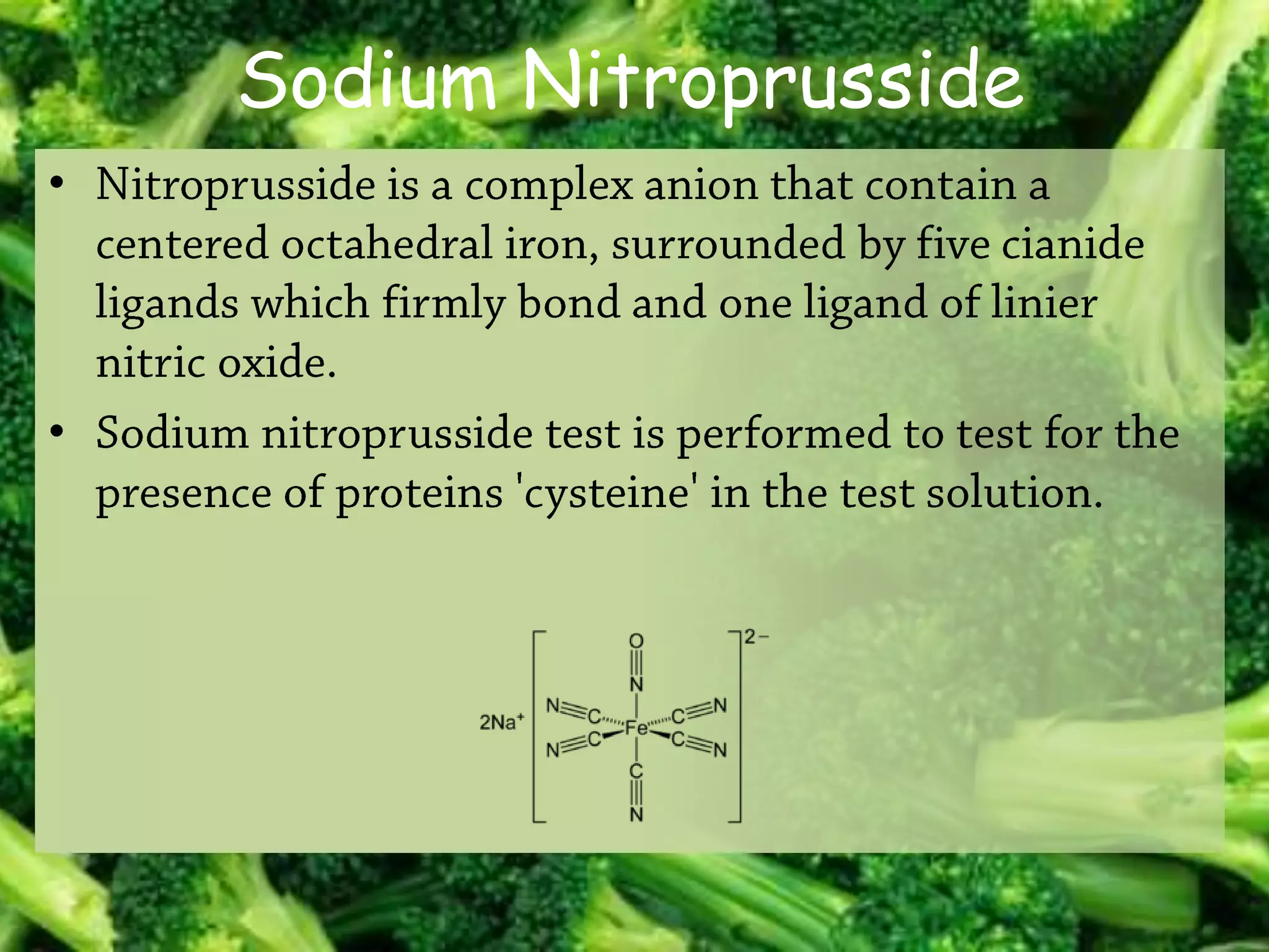 [Biochemistry 1] nitroprusside reaction | PPT