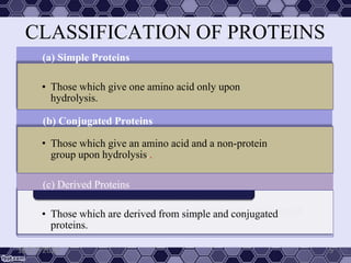 Introduction to protein ,classification, structure, properties ...