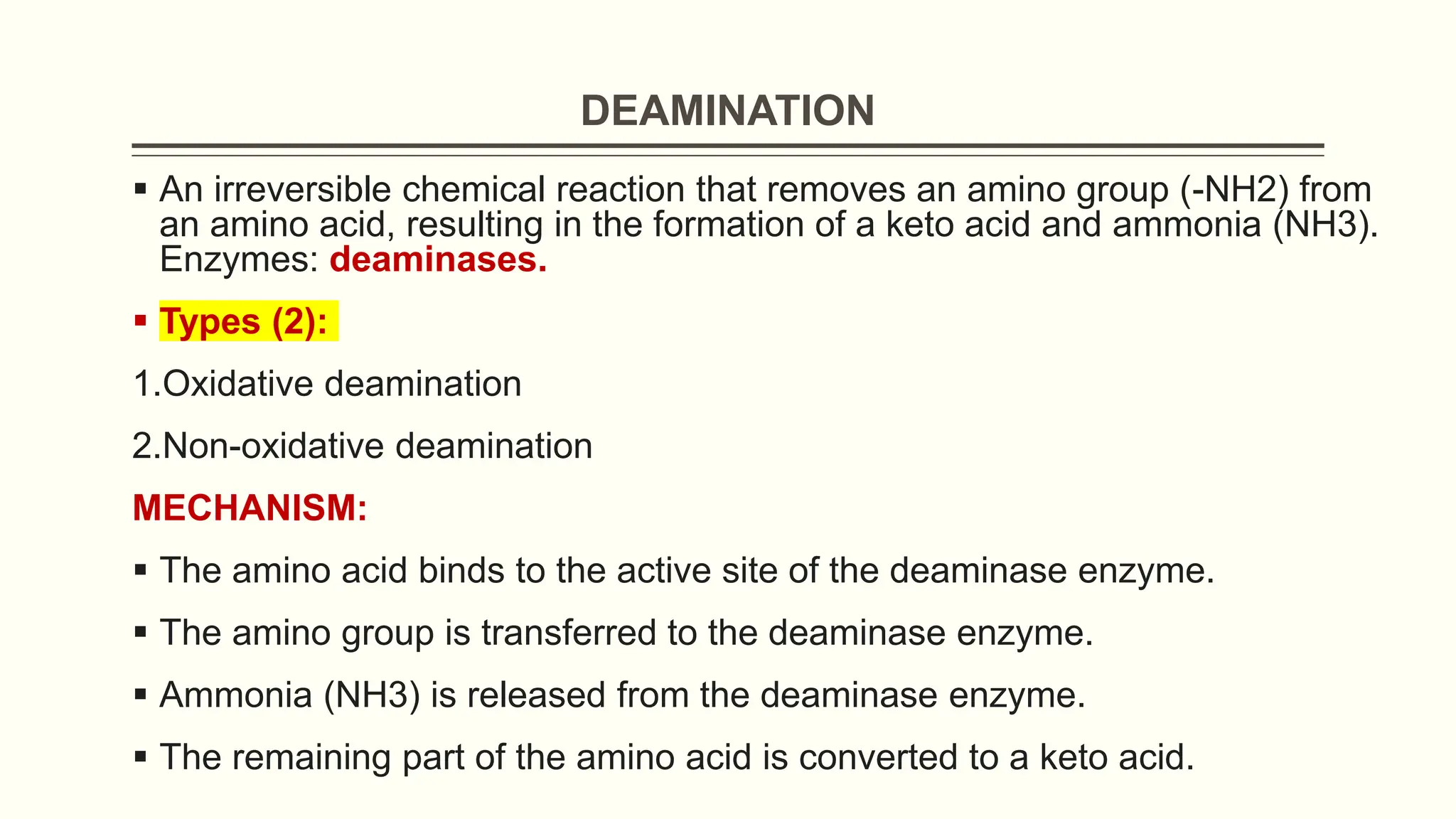 Catabolism of amino acids, transamination and deamination | PPTX