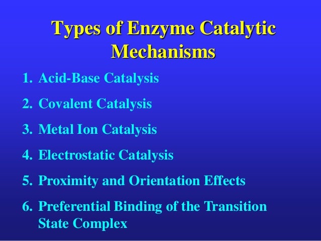 General Classification Of Enzymes Based On Their Catalytic