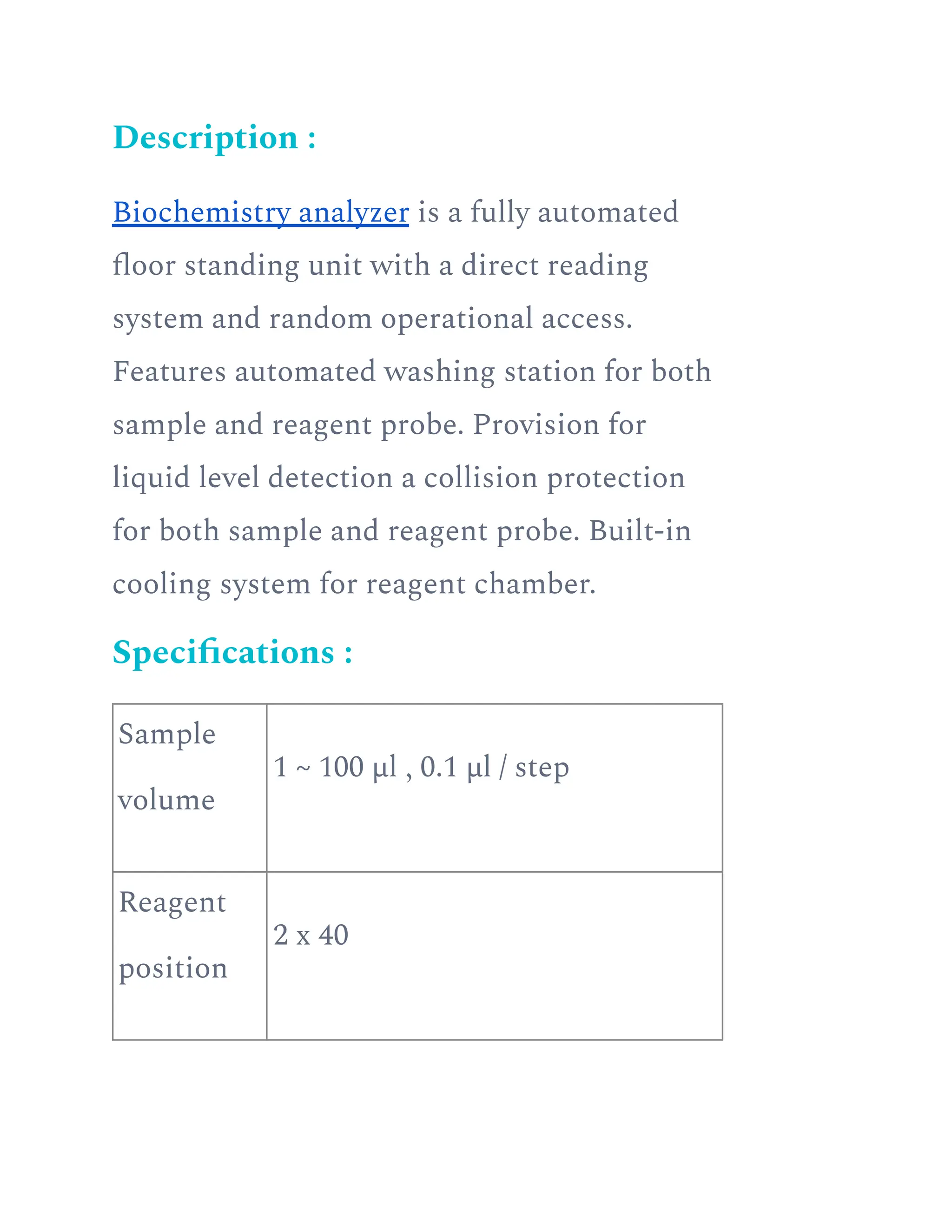 Biochemistry Analyzer | PDF