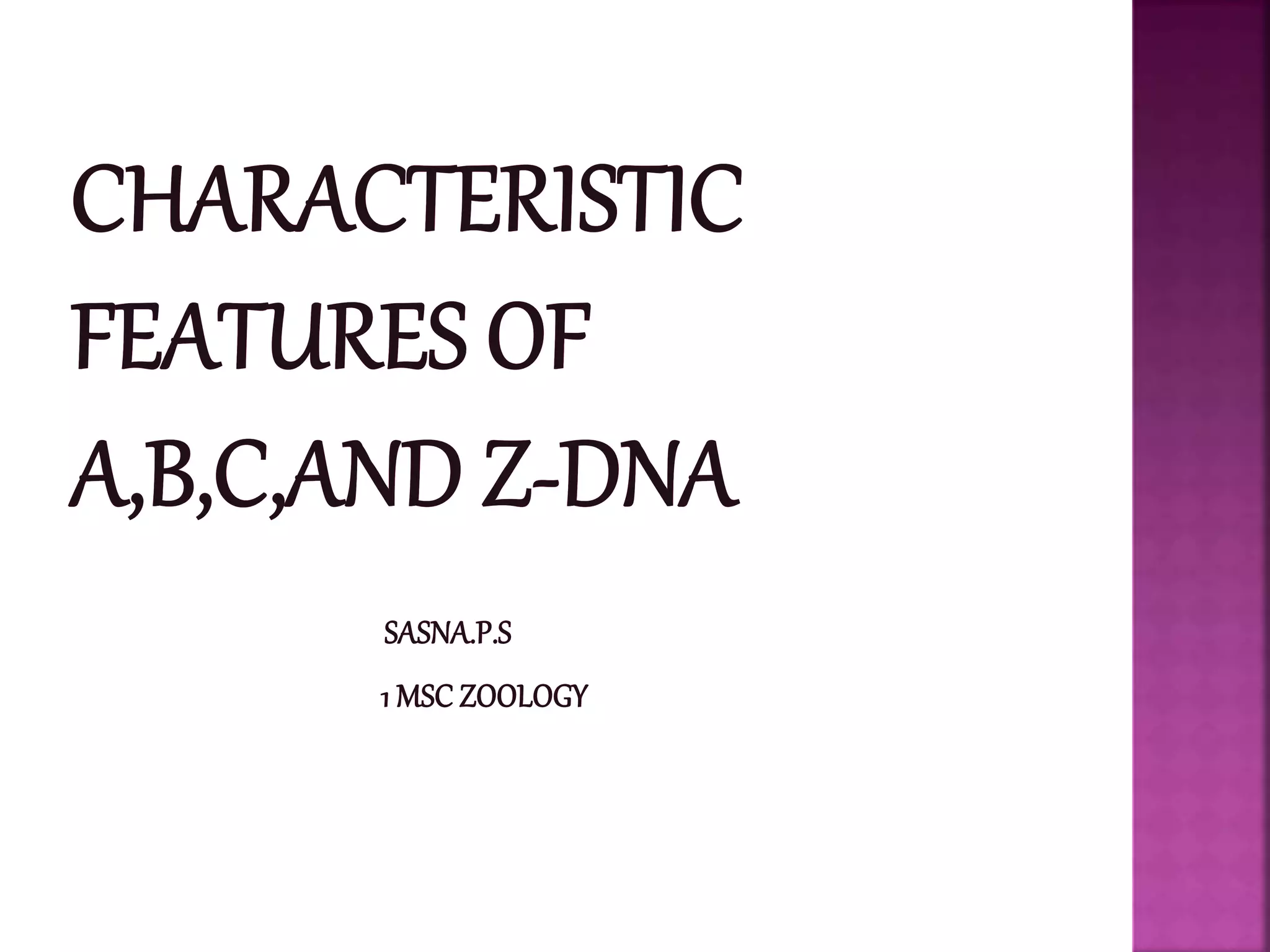 A,B,C,Z DNA | PPTX