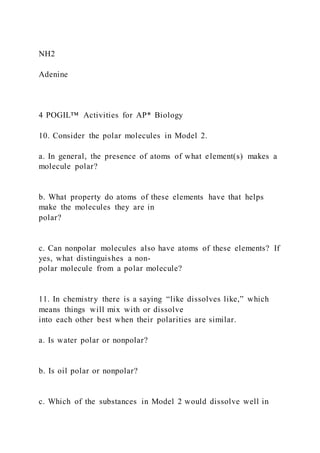 Biochemistry Basics 1Biochemistry BasicsWhat concepts fr | DOCX