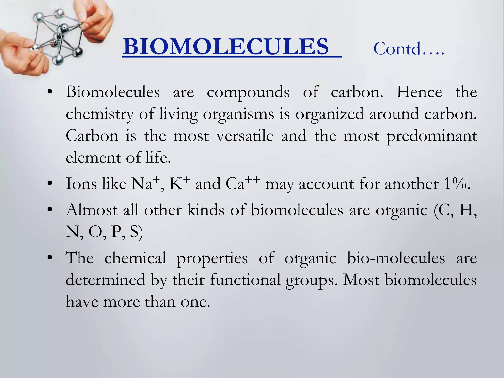 Biochemistry, Biomolecules and Cell: An Introduction | PPTX