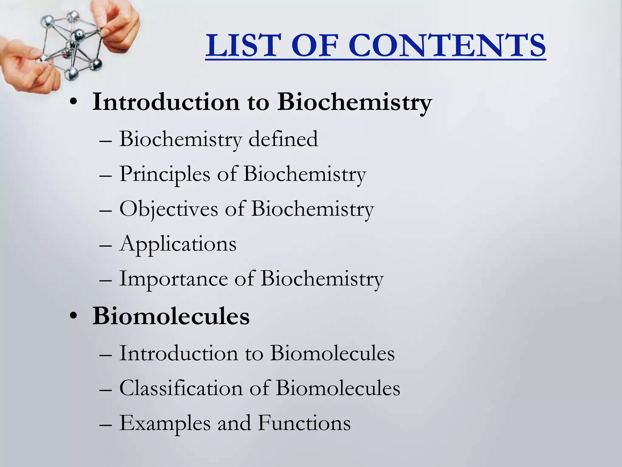 Biochemistry, Biomolecules and Cell: An Introduction | PPTX