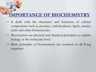 Biochemistry, Biomolecules and Cell: An Introduction | PPTX