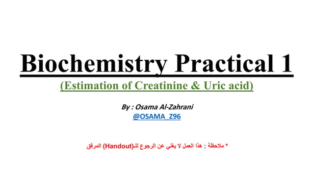 Biochemistry (estimation of creatinine and uric acid) | PDF | Endocrine ...