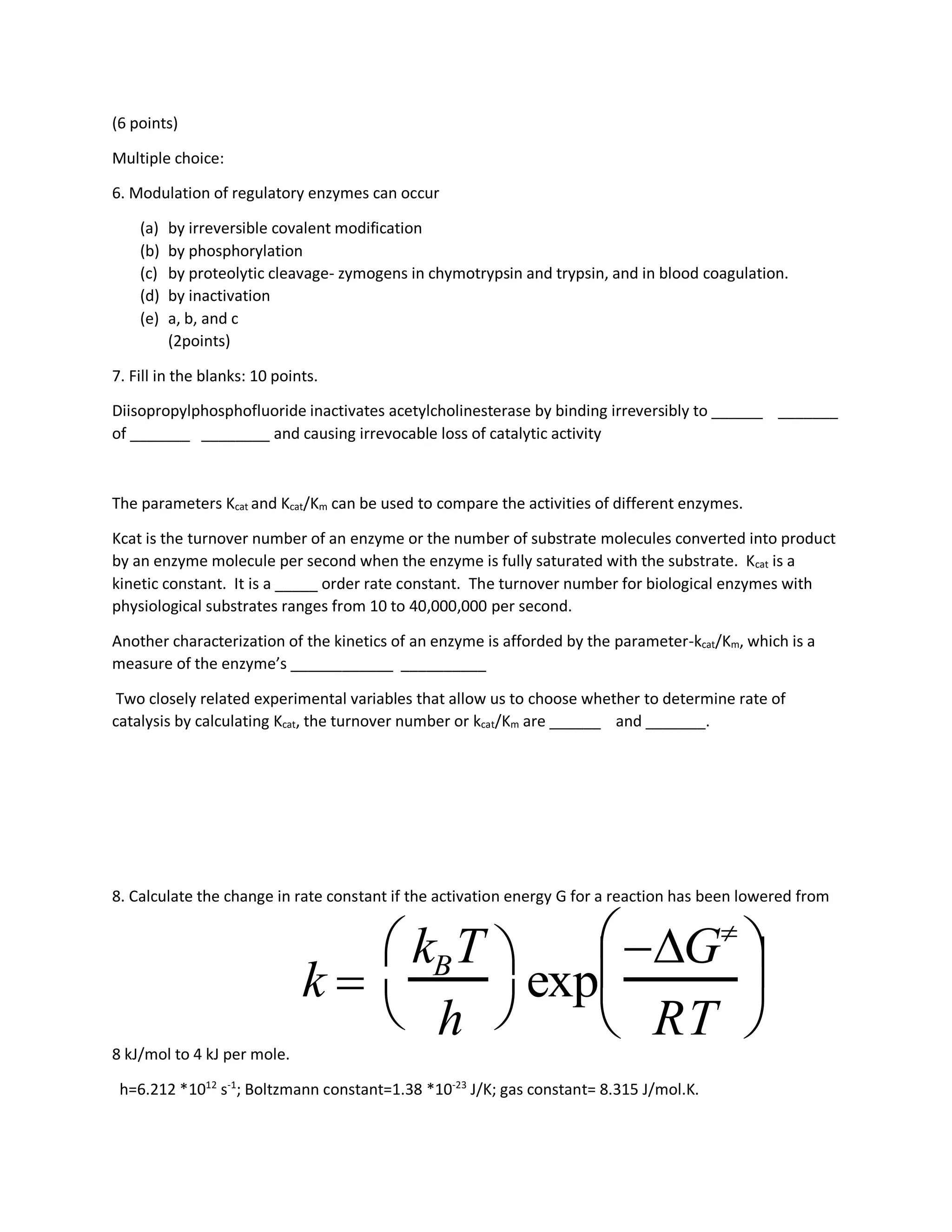 Biochemistry exam 3 enzyme sugars nov2016 S Jamal | PDF | Chemistry ...