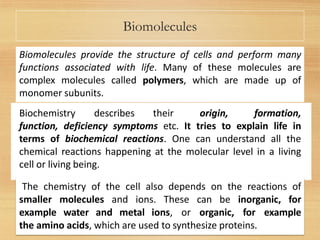 Biochemistry and its fields Introduction | PDF