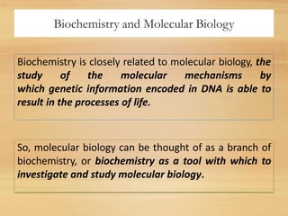 Biochemistry and its fields Introduction | PDF