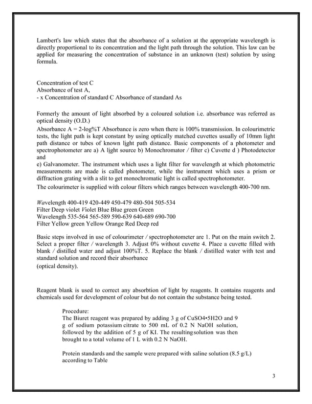 Biochemistry lab manual II semester | PDF