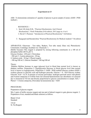 Biochemistry lab manual II semester | PDF