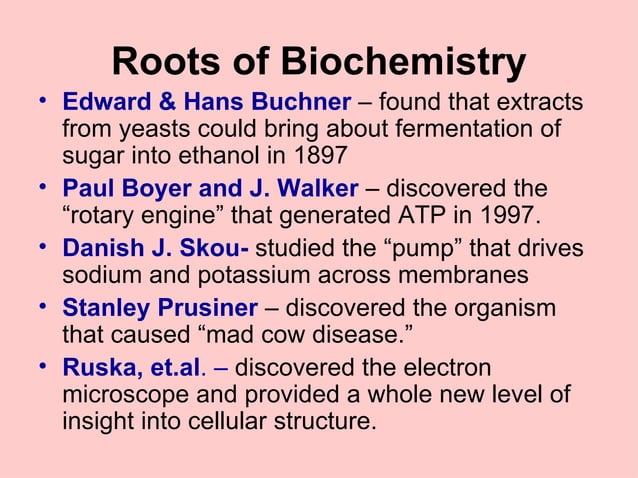 Biochemistry lecture 1 | PPT | Chemistry | Science