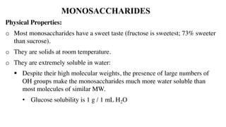 Biochemistry lecture notes carbohydrates | PDF