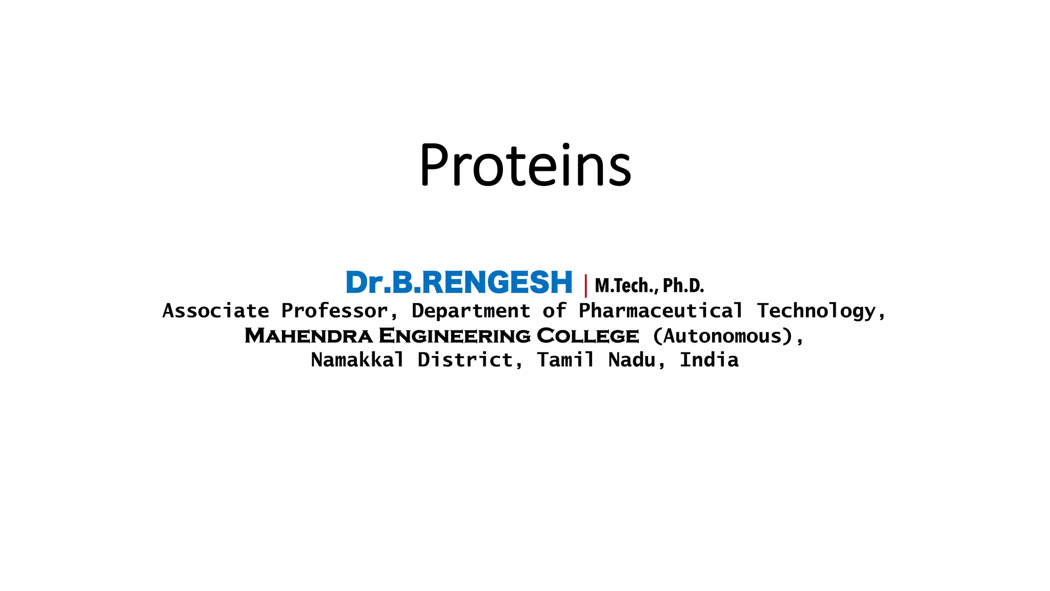 Biochemistry lecture notes proteins | PDF