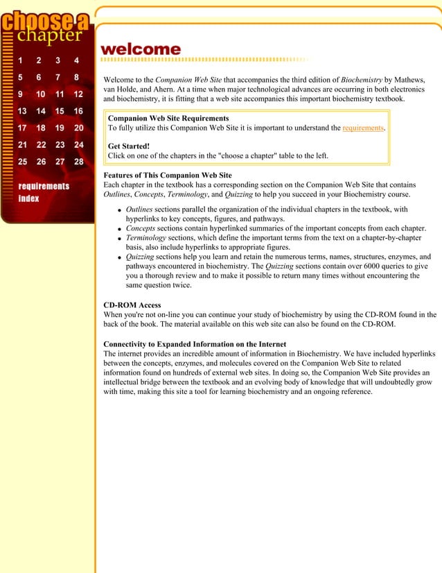 Biochemistry (mathews 3rd ed) | PDF