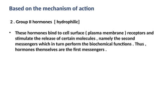biochemistry Hormone classification byNeha yadav | PPTX