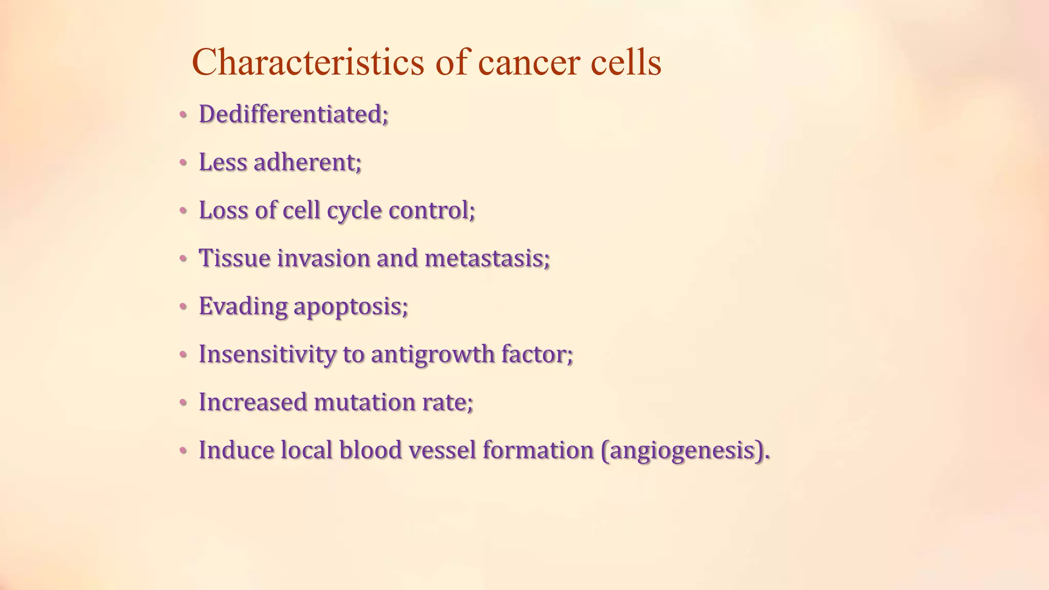 Biochemistry of cancer | PPSX