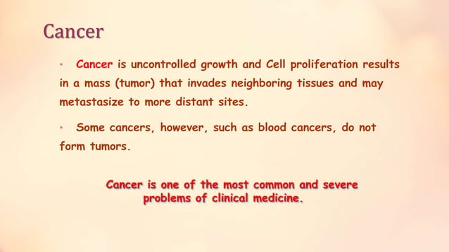 Biochemistry of cancer | PPSX | Cancer | Diseases and Conditions