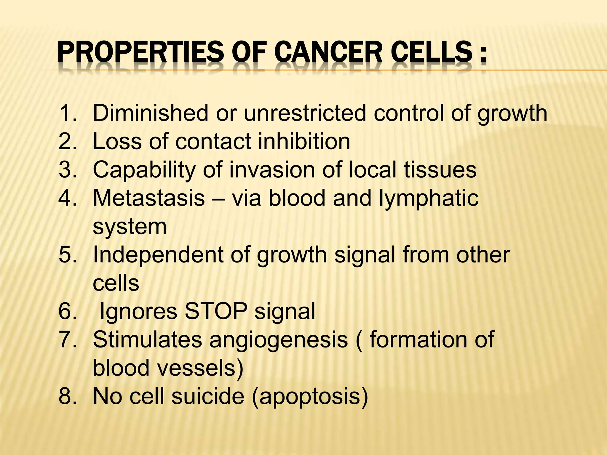 biochemistry of cancer, causes of cancer | PPTX