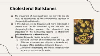 Biochemistry of Gallstones for medical doctors | PPTX