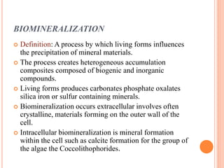 Biochemistry of geo microbes & Biomineralization | PPTX