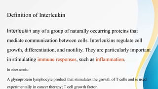 Biochemistry of interferons and interleukins | PPTX | Infectious ...