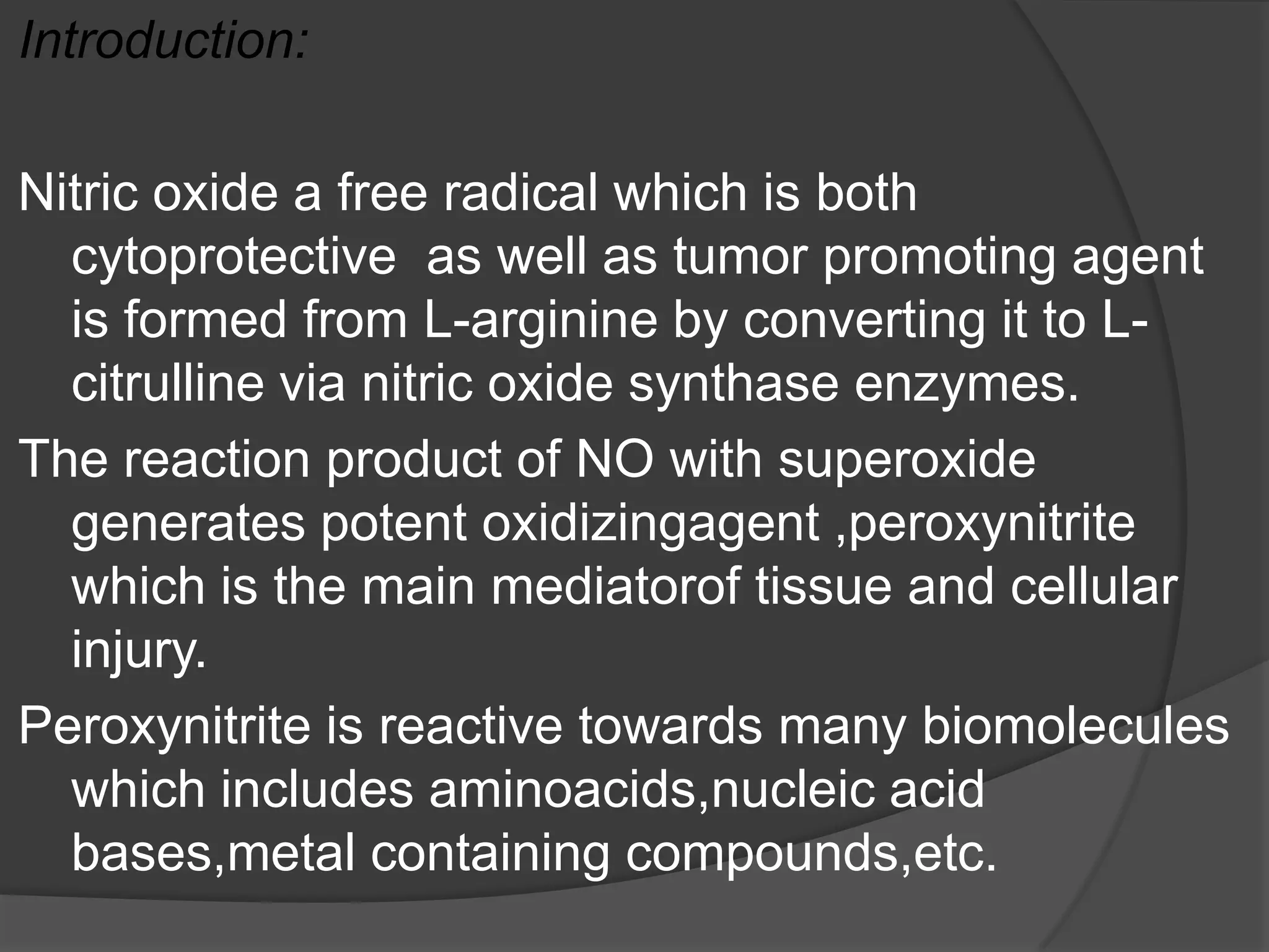 Biochemistry of nitric oxide | PPT