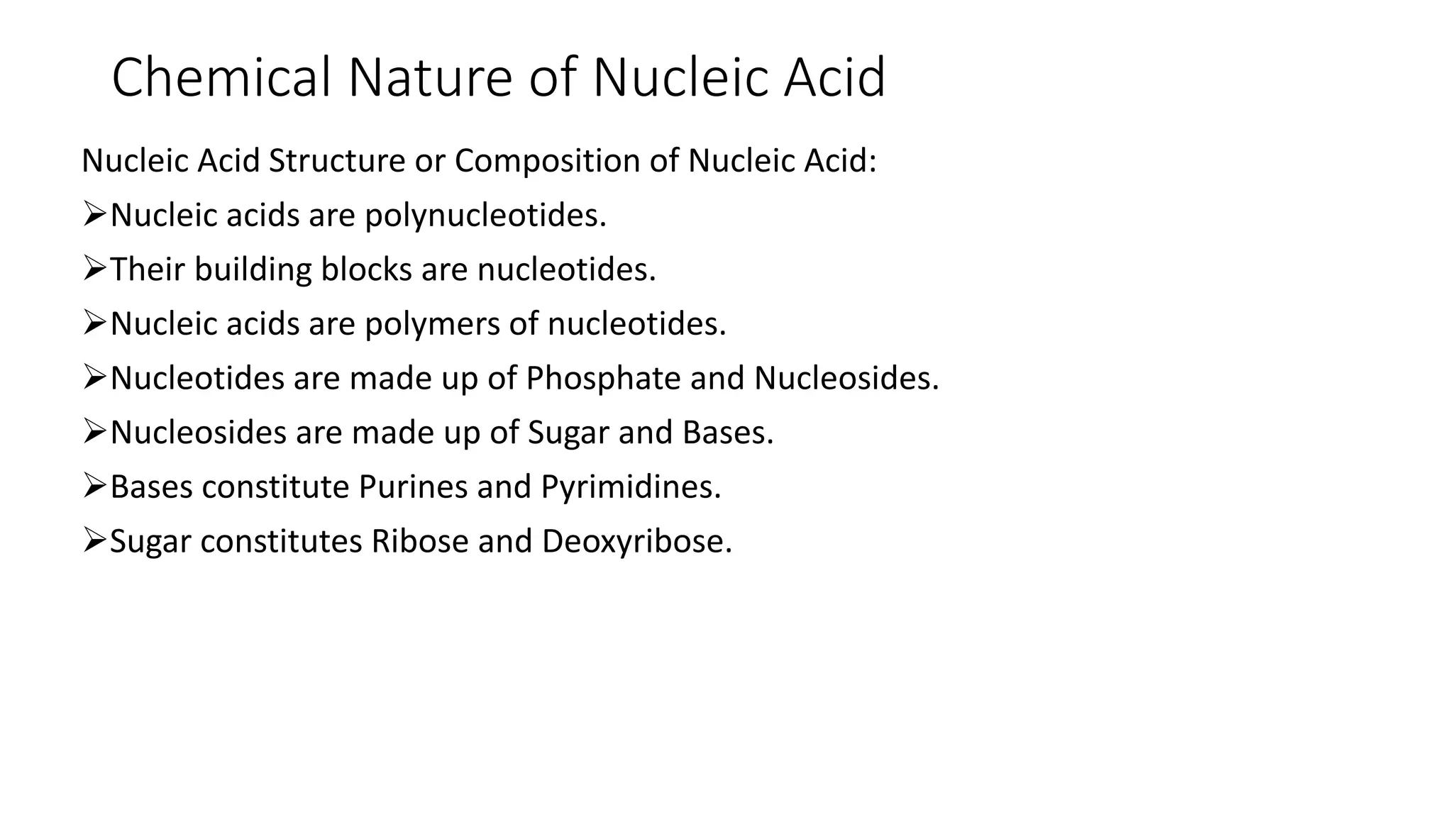 BIOCHEMISTRY OF NUCLEIC ACIDS.pptx | Chemistry | Science