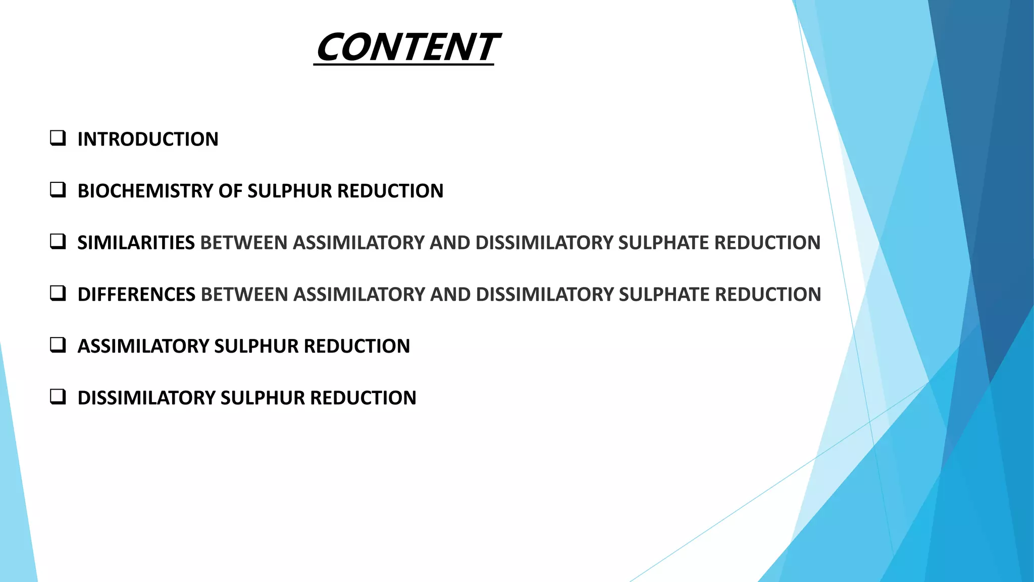 Biochemistry of sulphur reduction | PPTX