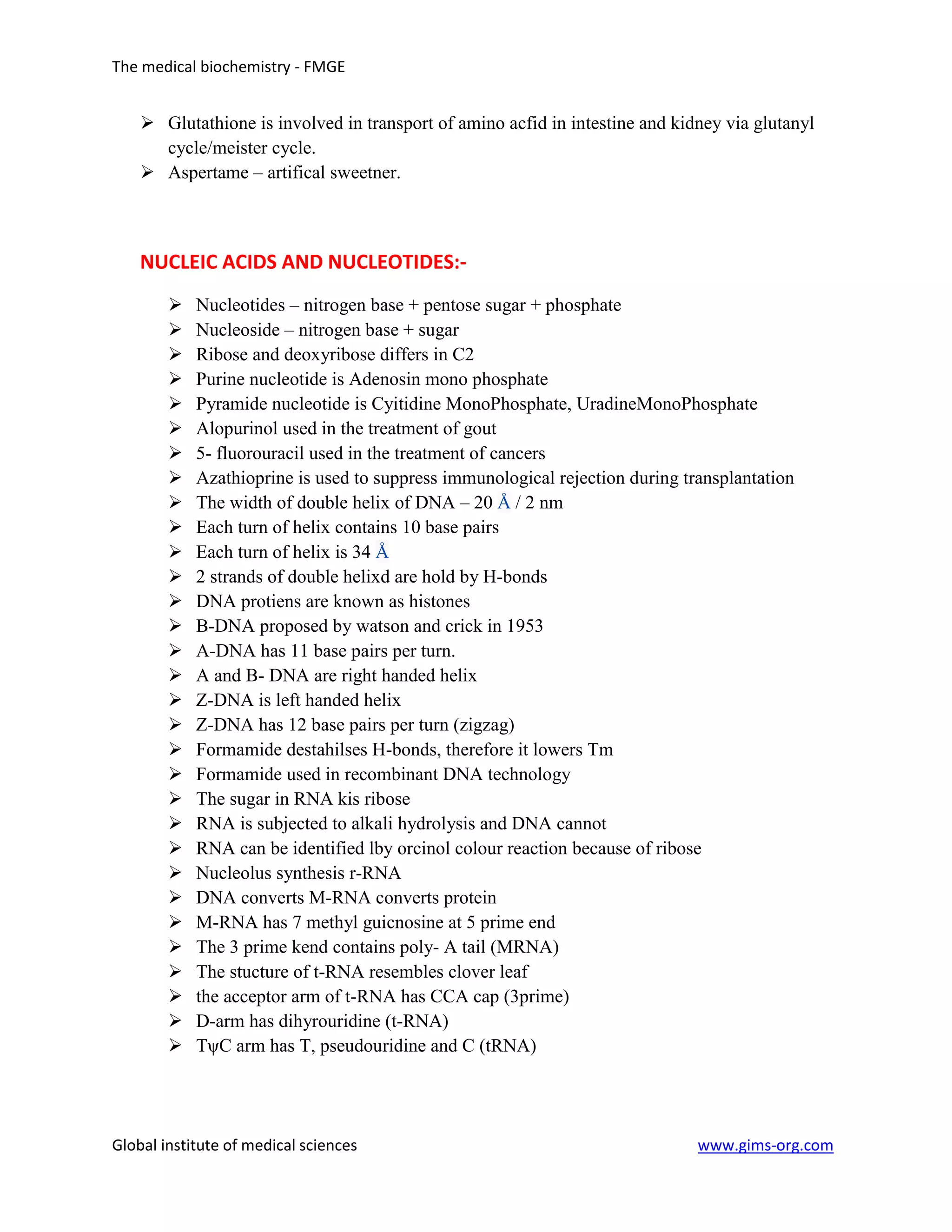 Biochemistry high yield part 1 | PDF