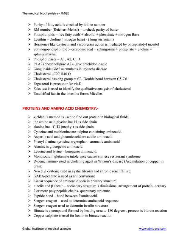 Biochemistry high yield part 1 | PDF | Chemistry | Science