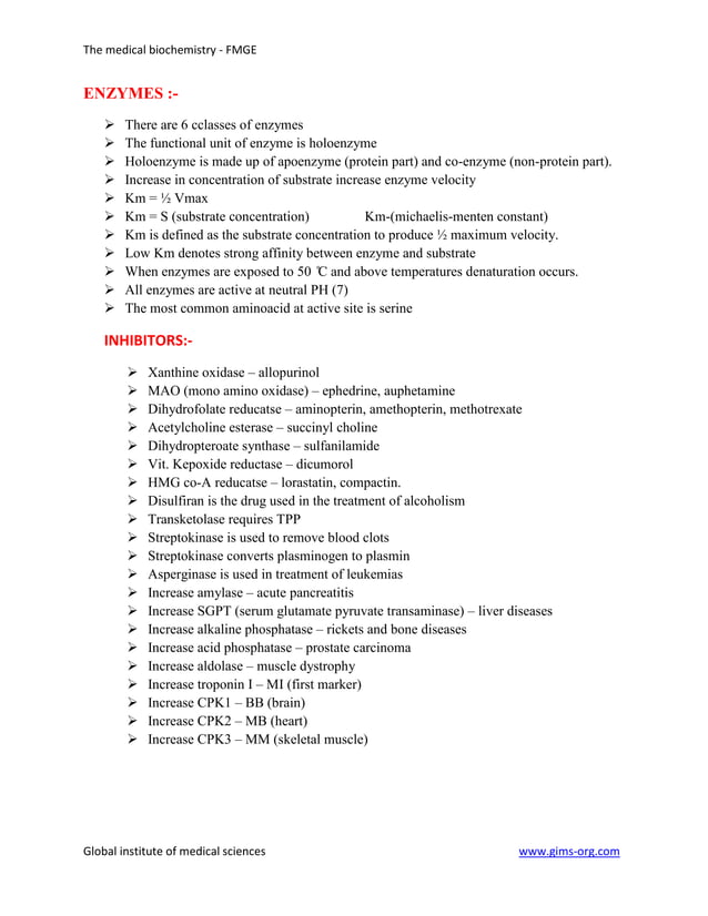 Biochemistry high yield part 1 | PDF | Chemistry | Science